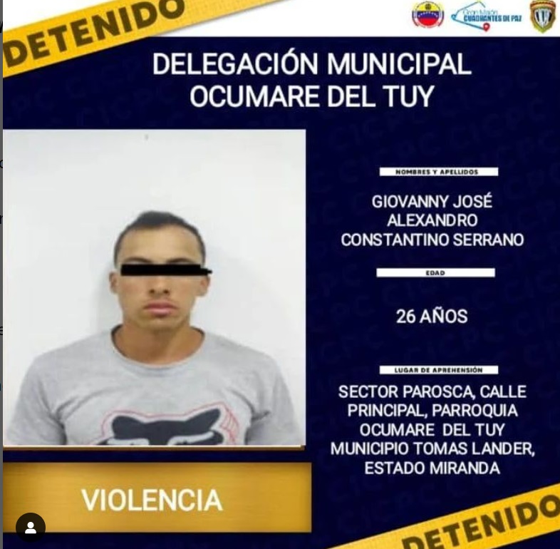 Sujeto golpeó a una mujer por no aceptar la ruptura amorosa en Ocumare ...