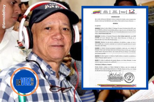 Municipio Tomás Lander rinde homenaje póstumo a Julio César Marcano: declarado Hijo Ilustre y ...